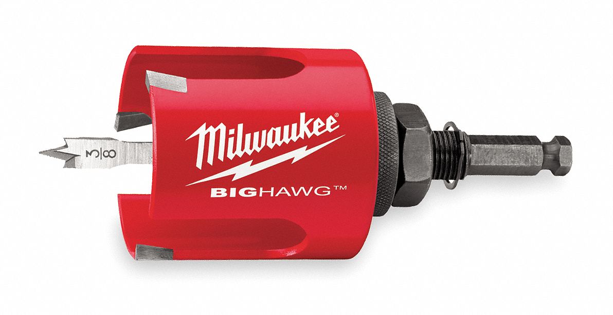 2 9/16 in-Dia. Hole Cutter for Wood, 2 1/4 in Max. Cutting Depth, 5/8-18 Thread Size - Grainger