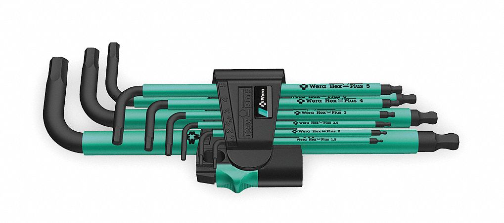 Ball End Hex Key Set, Matte, Number of Pieces 9 - Grainger