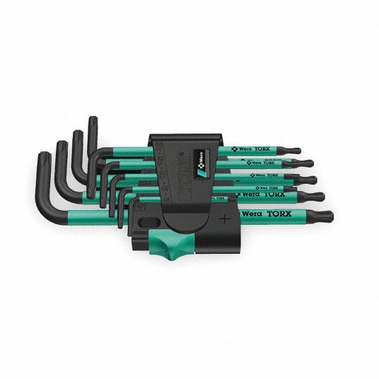 WERA Ball End Torx Key Set, Tip Size T8, T9, T10, T15, T20, T25, T27 ...