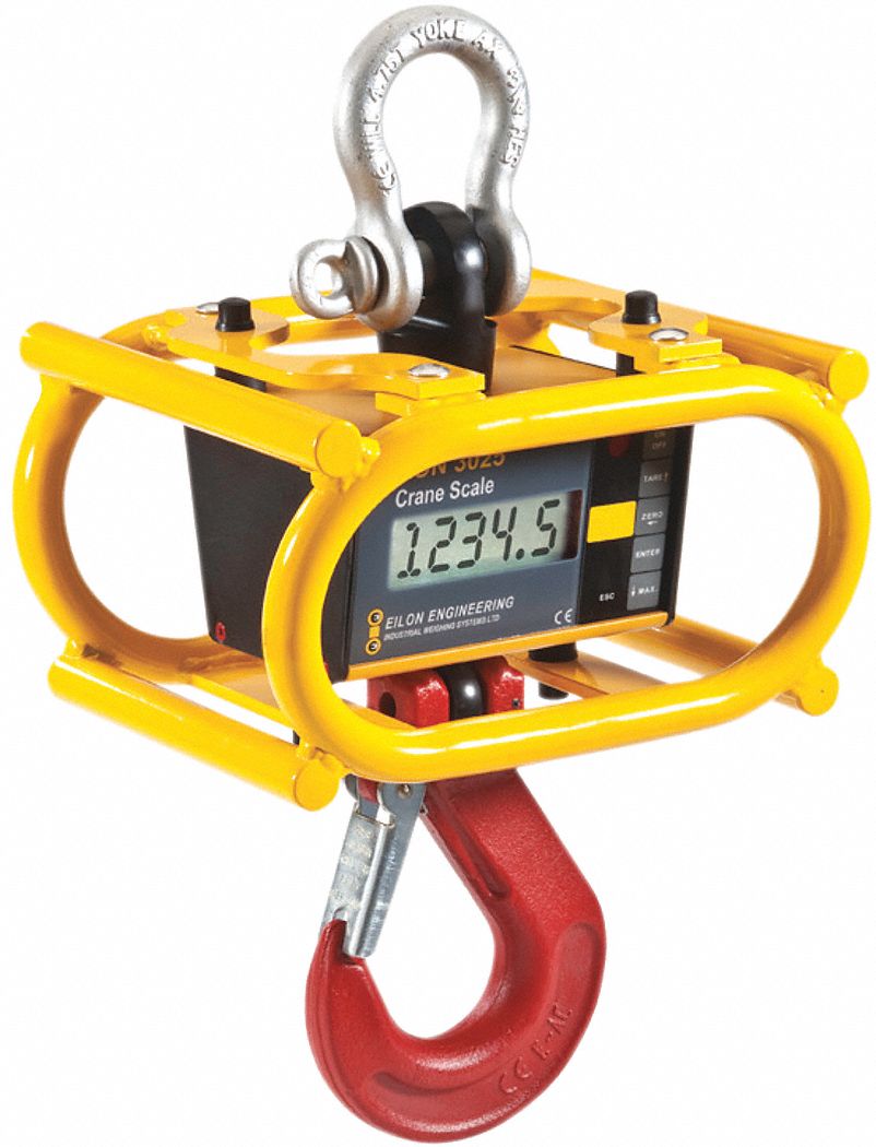RON CRANE SCALES & DYNAMOMETERS Heavy Duty Crane Scale,1" screen,3200 ...