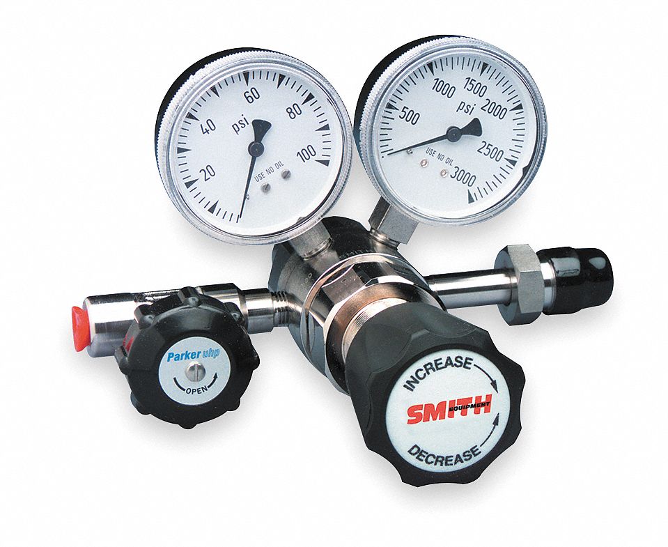 SMITH EQUIPMENT, Two Stage, CGA 330 Inlet, High Purity Gas Regulator ...