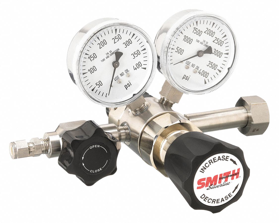 SMITH EQUIPMENT, Two Stage, CGA 660 Inlet, High Purity Gas Regulator ...