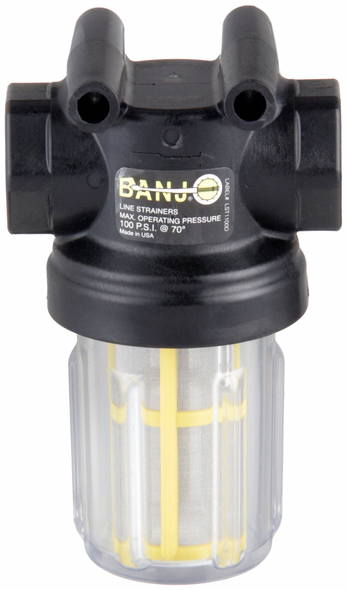 BANJO Inline Strainer: Polypropylene, 3/4 in, NPT, 80 mesh, 212 psi, 4 ...
