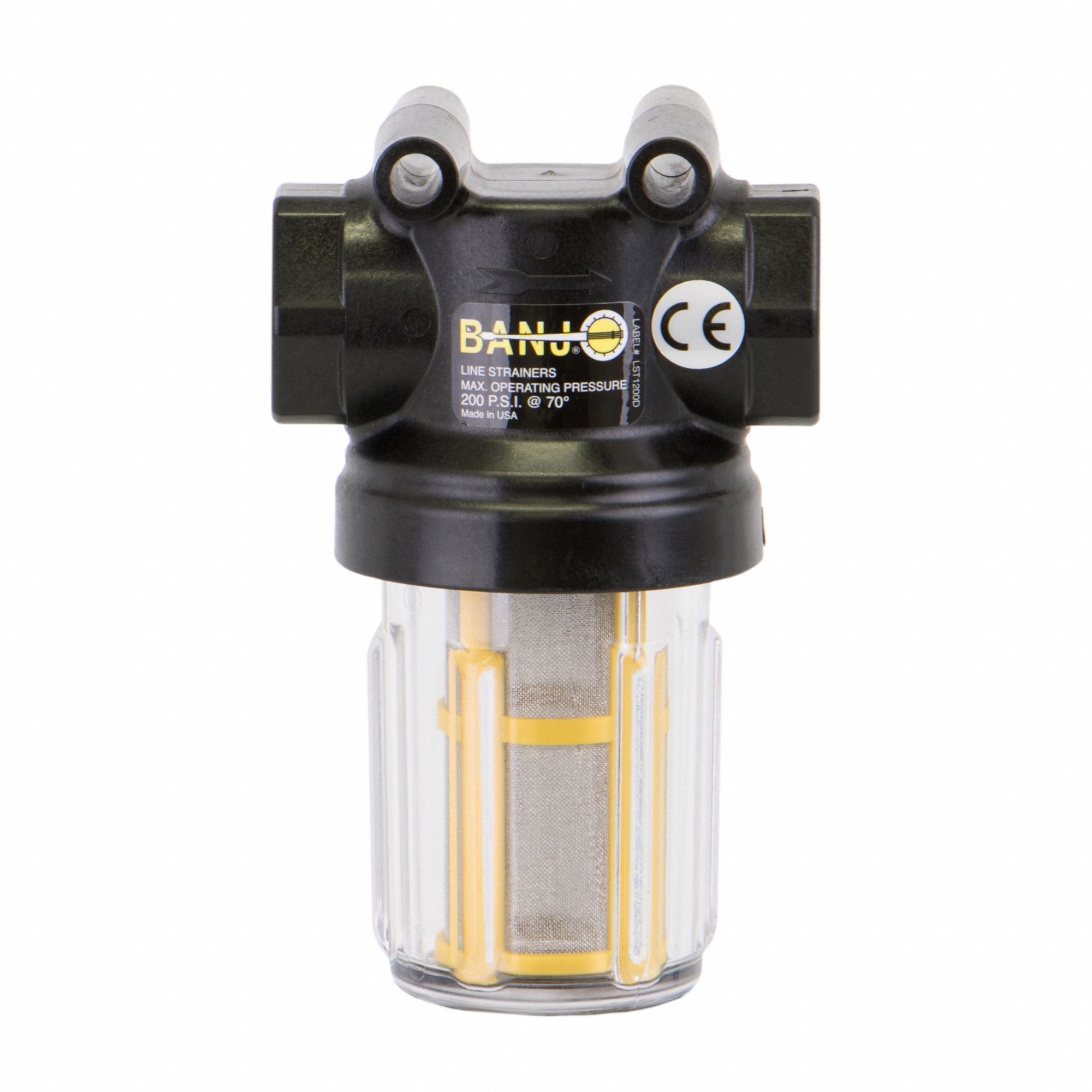 BANJO Inline Strainer: Polypropylene, 3/4 in, NPT, 80 mesh, 212 psi, 4 ...