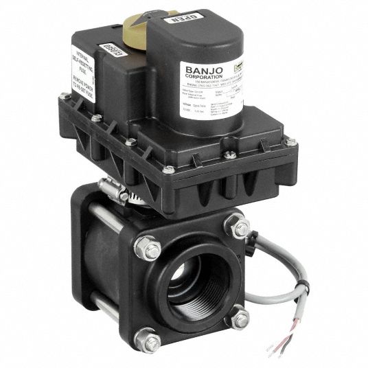BANJO, 1 1/2 in Nominal Valve Size, 12V DC, Electrically Actuated Two ...
