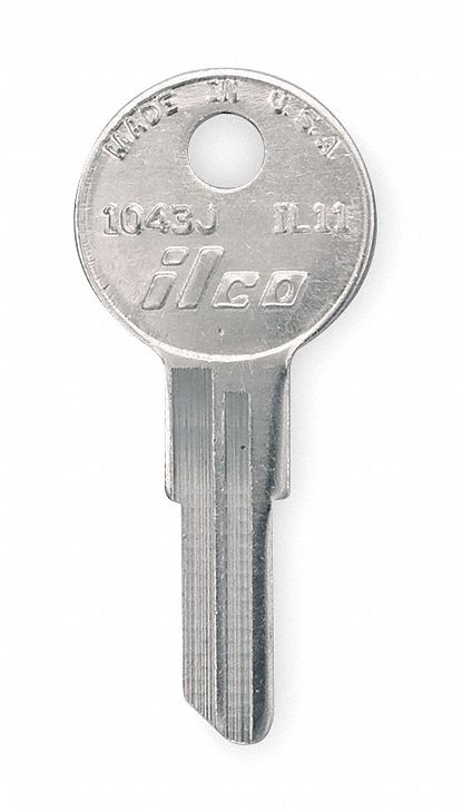 Key Blank, Filing Cabinet, Nickel Plate Over Brass, PK 10 - Grainger Key Blank, Filing Cabinet, Nickel Plate Over Brass, PK 10 - Grainger