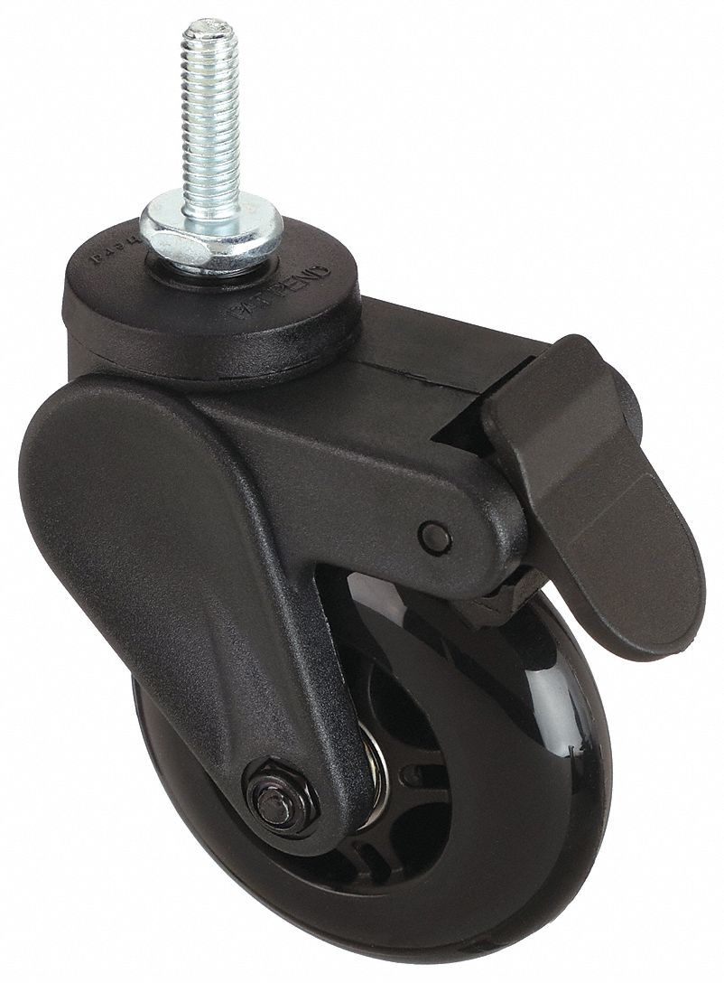 COLSON, 3 in Wheel Dia., 1 in Wheel Wd, Stem Caster - 3ENP2|PEC30507BK ...