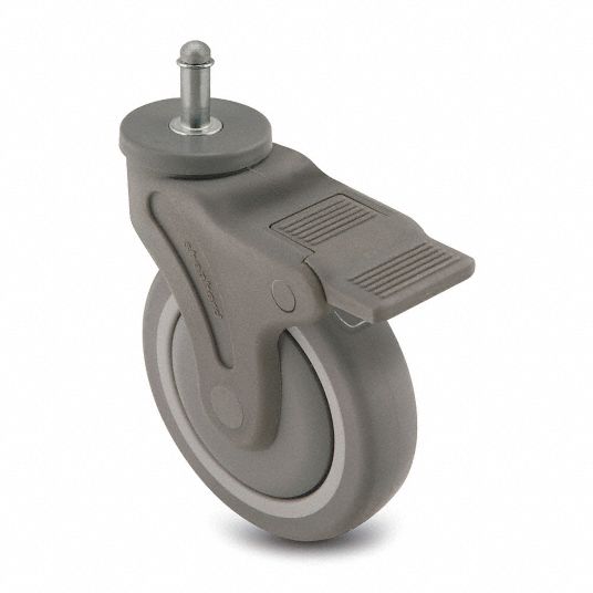 Swivel Stem Caster with Total Lock, 4 in Wheel Dia., 260 lb Load Rating ...