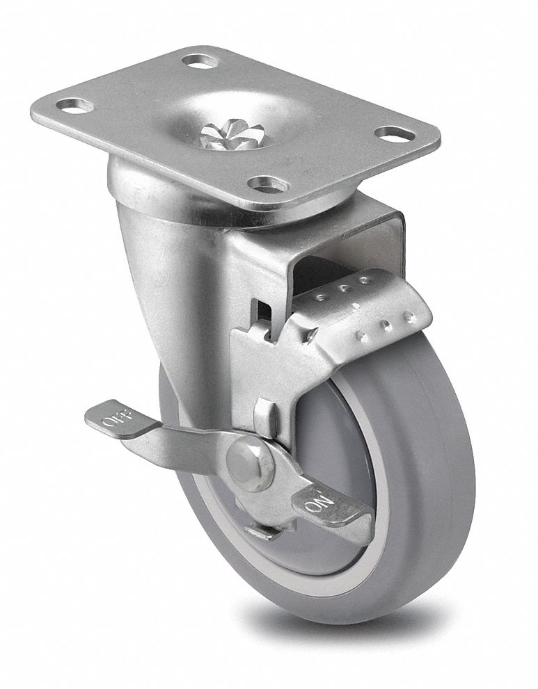COLSON Debris-Resistant Standard Plate Caster, Swivel, Thermoplastic ...