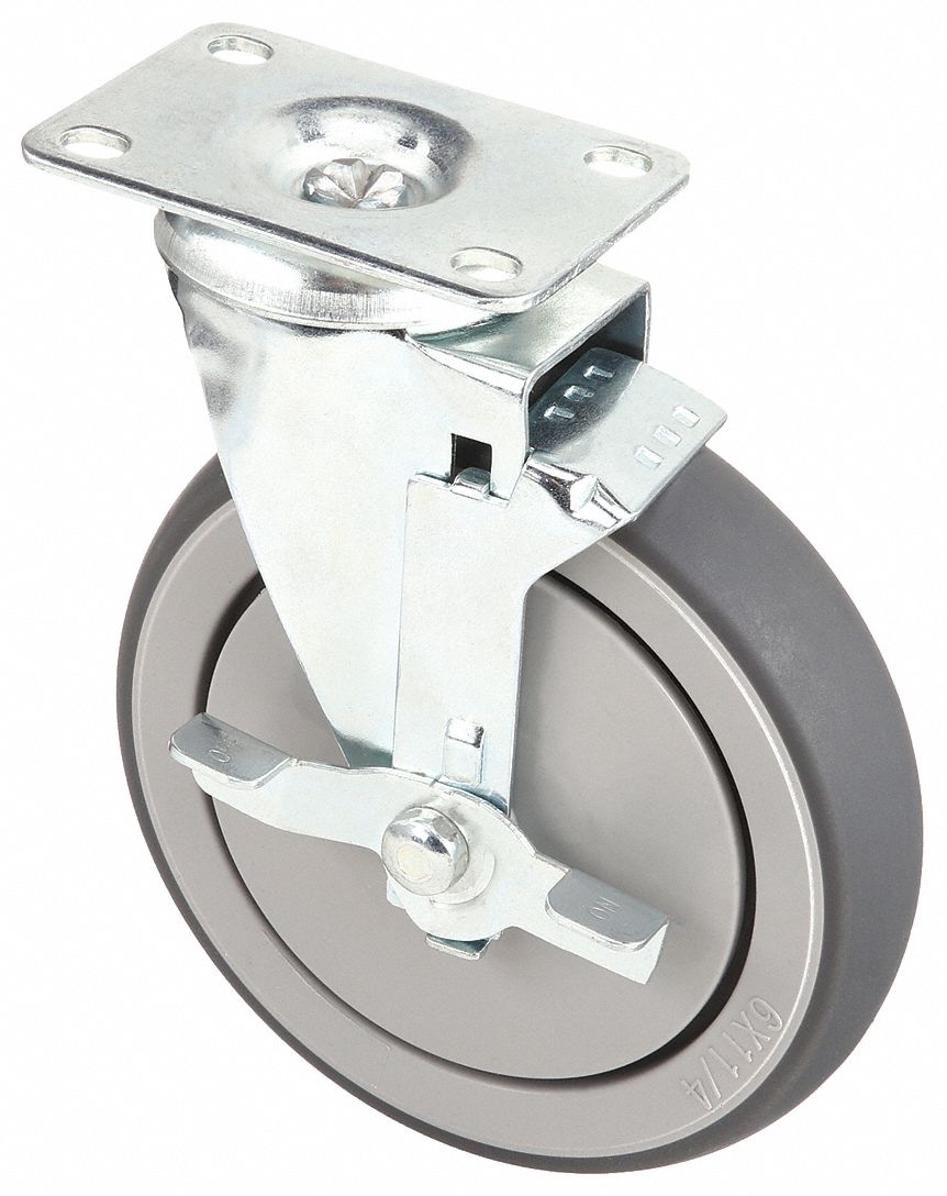 COLSON, Swivel, Rubber, Plate Caster - 3ENX8|112457 - Grainger