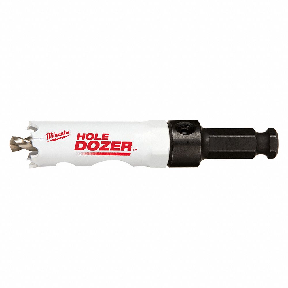 MILWAUKEE Hole Saw: 3/4 in Saw Dia., 3.5 Teeth per Inch, 1 5/8 in Max. Cutting Dp, Bi-Metal ...