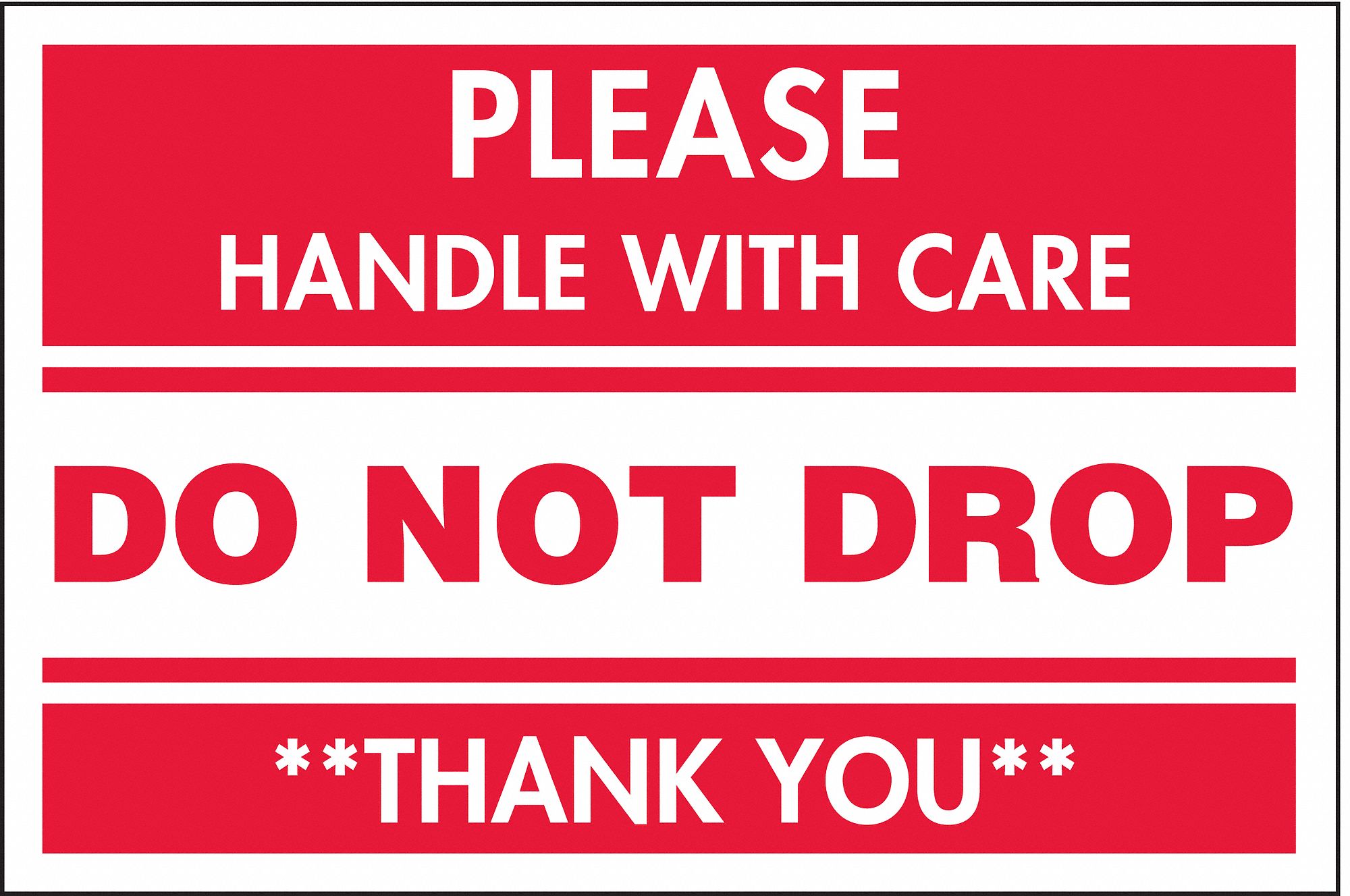 Do Not Drop, 2 in x 3 in, Instructional Handling Label - 16U873|16U873 ...