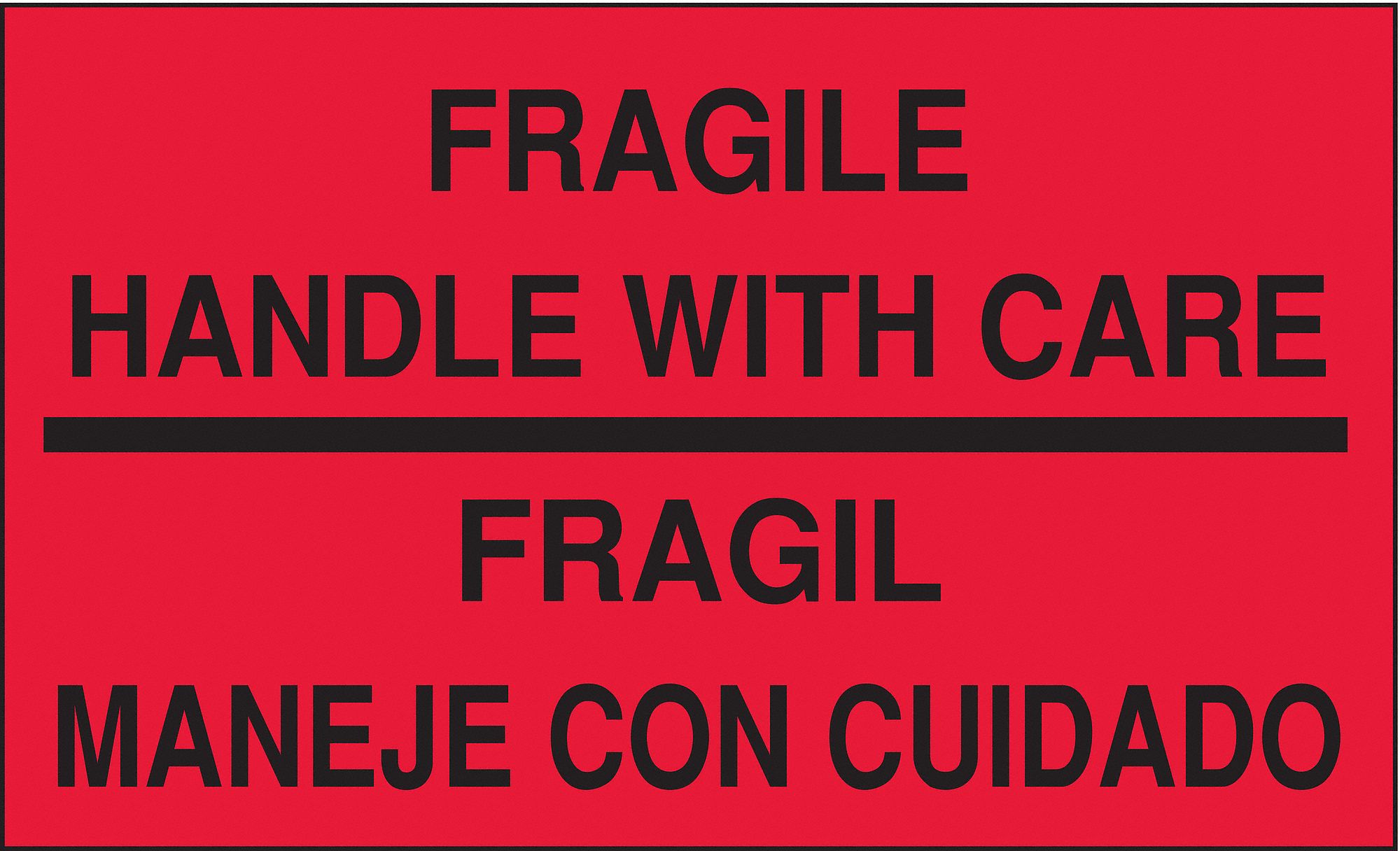 Fragile Handle with Care/Fragil Manege Con Cuidado, Red, Instructional ...