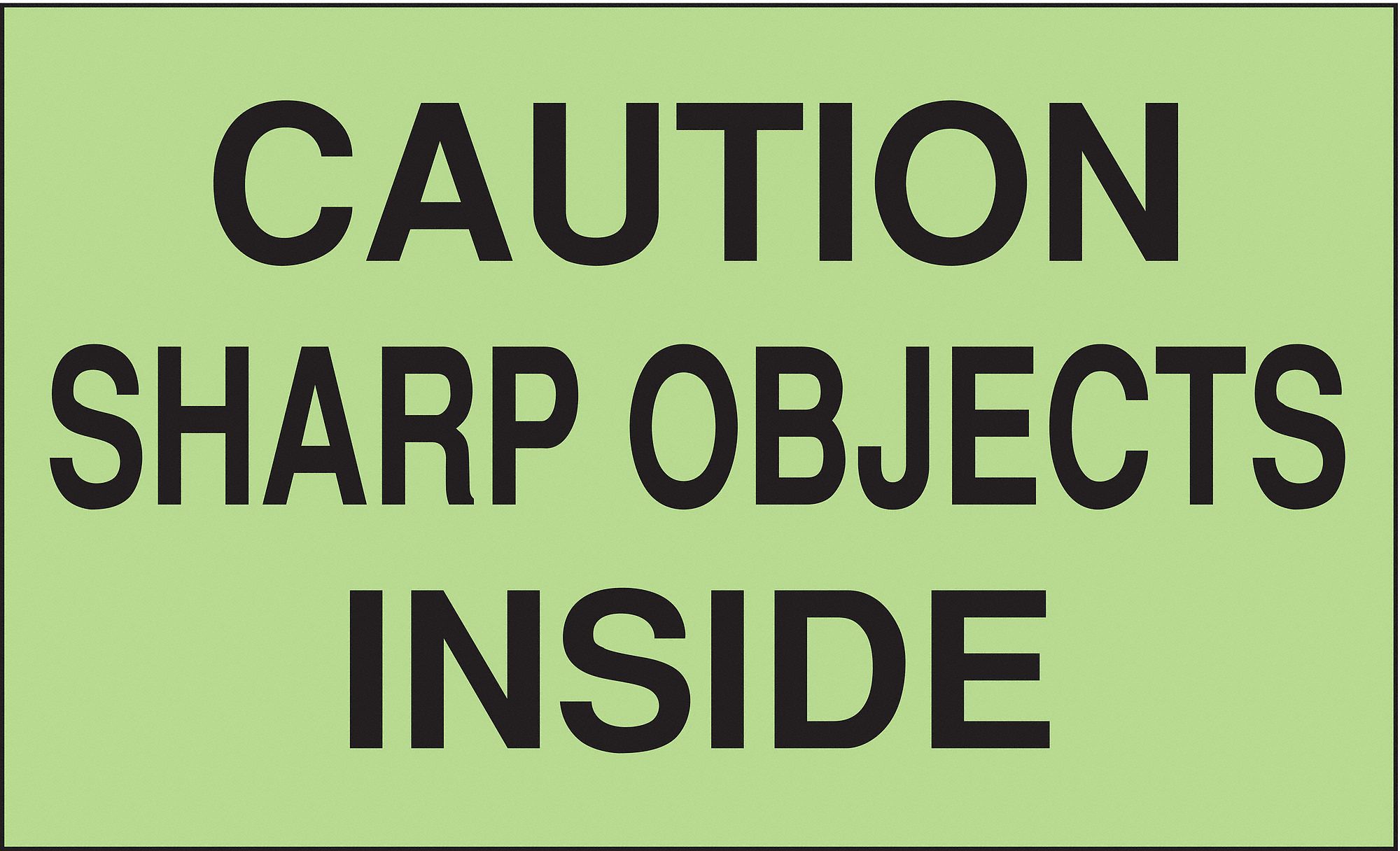 Caution/Sharp Objects Inside, 3 in x 5 in, Instructional Handling Label ...