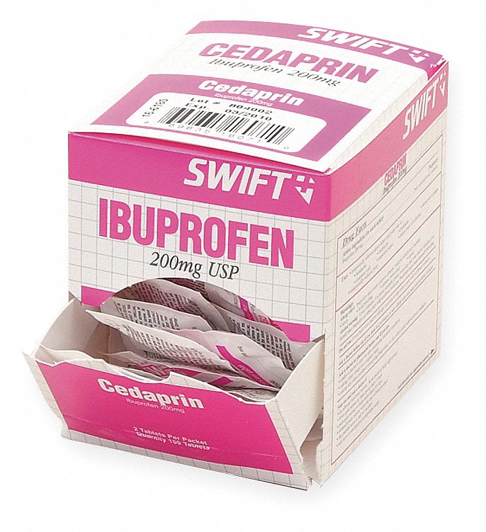 Pain Relief, Tablet, 50 x 2, Regular Strength, Ibuprofen - Grainger