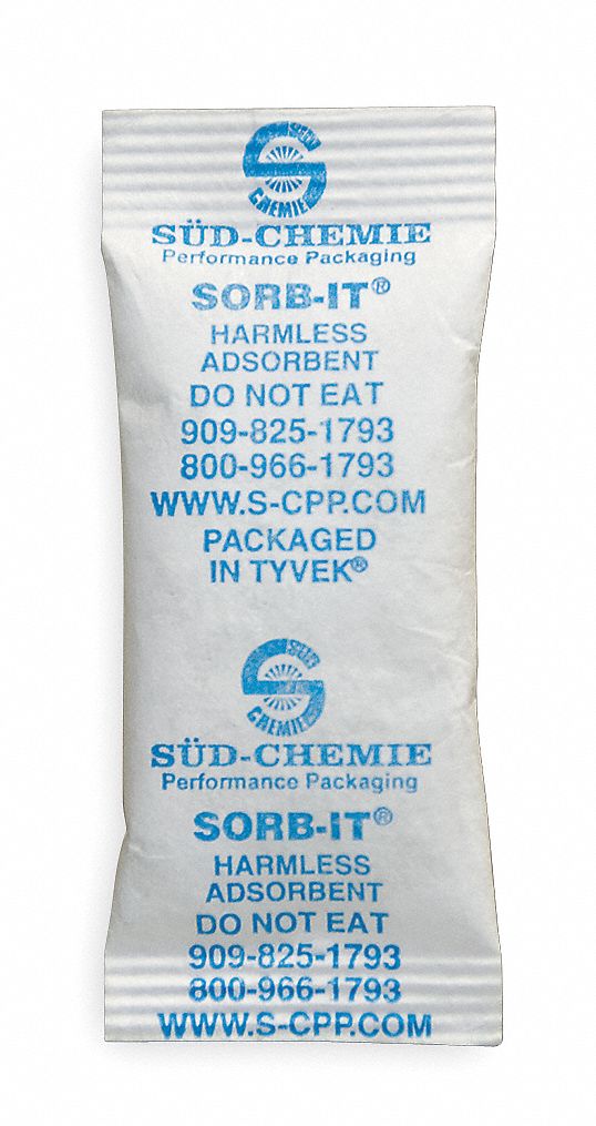 SUD CHEMIE Desiccant, Width 2 3/32 in, Length 7/8 in, Area Protected 0. ...