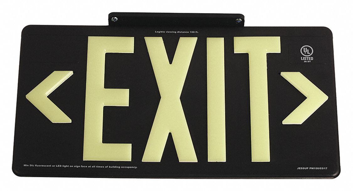 Plastic, Mounting Holes Sign Mounting, Exit Sign - 3EYL6|GRAN1386 ...