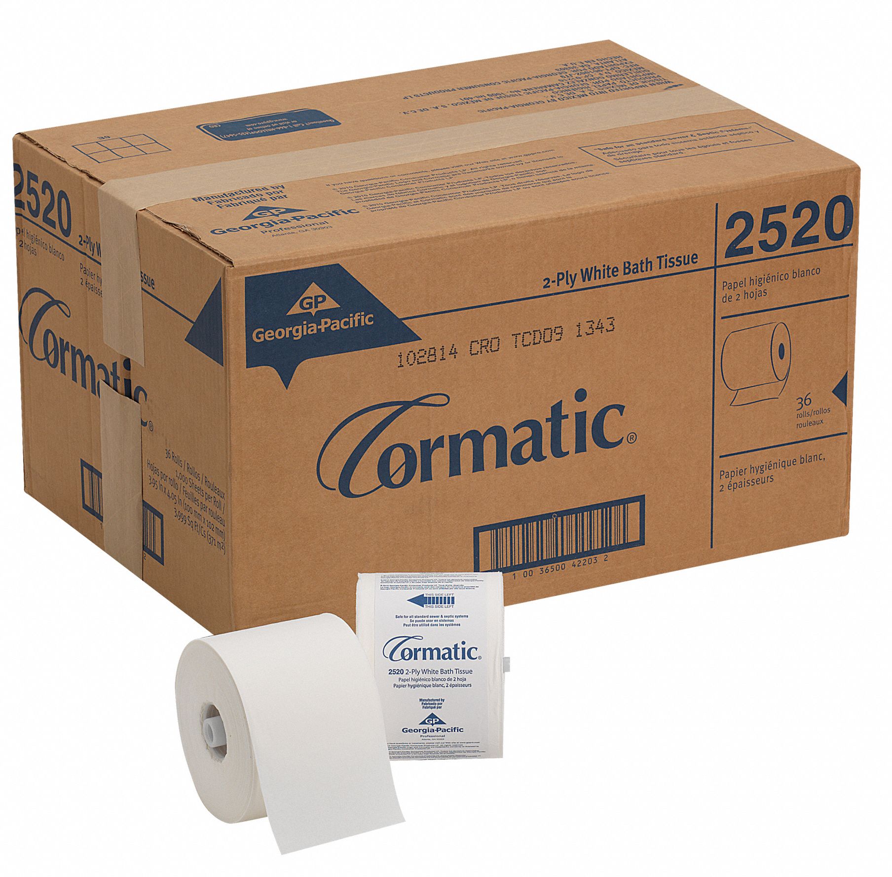 GEORGIA-PACIFIC Toilet Paper, Cormatic, 2Ply, Pk36 - 3FB69|2520 - Grainger