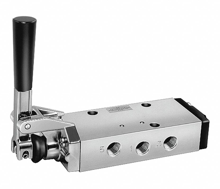 PARKER Válvula Manuales para Control del Aire, 3/8" con 4 Vias, 2 ...