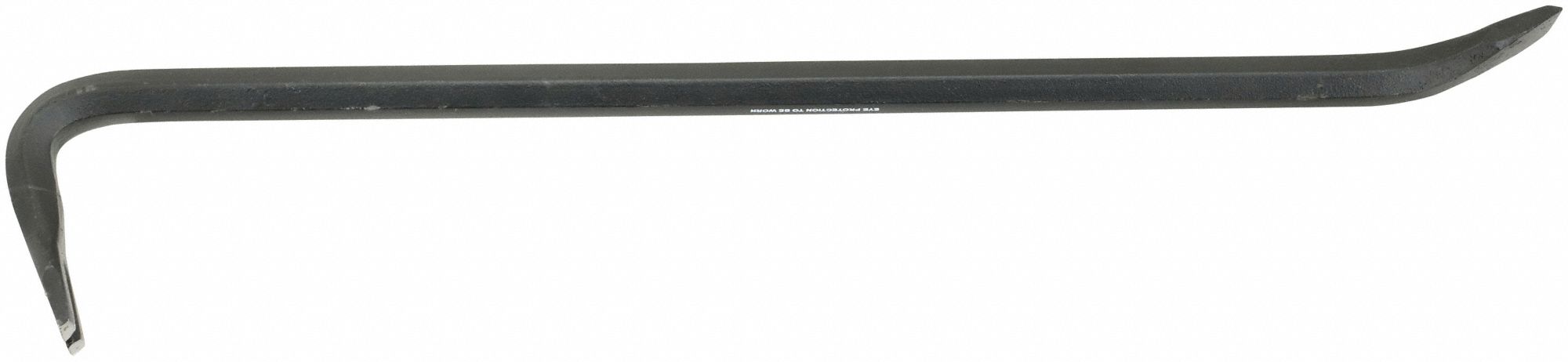 WESTWARD Gooseneck Wrecking Bar: Chisel/Claw End, 24 in Overall Lg, T ...