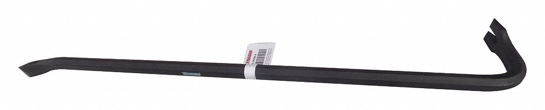 WESTWARD Gooseneck Wrecking Bar: Chisel/Claw End, 24 in Overall Lg, T ...