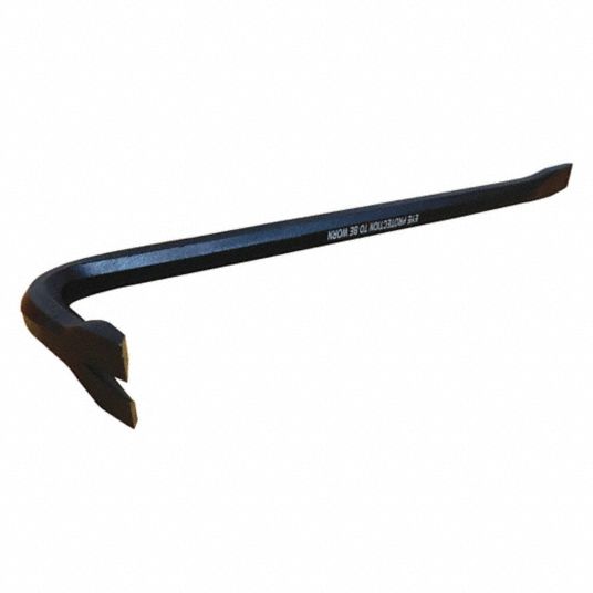 WESTWARD Gooseneck Wrecking Bar: Chisel/Claw End, 12 in Overall Lg, T ...