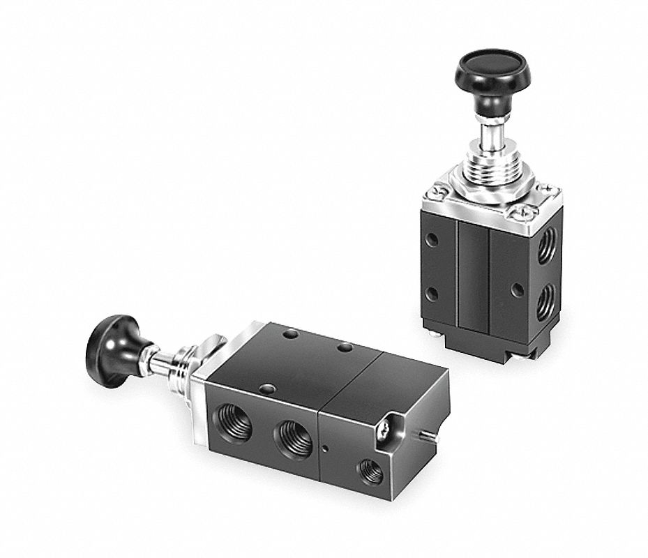 PARKER Válvula Manuales para Control del Aire, 1/4" con 3 Vias, 2 ...