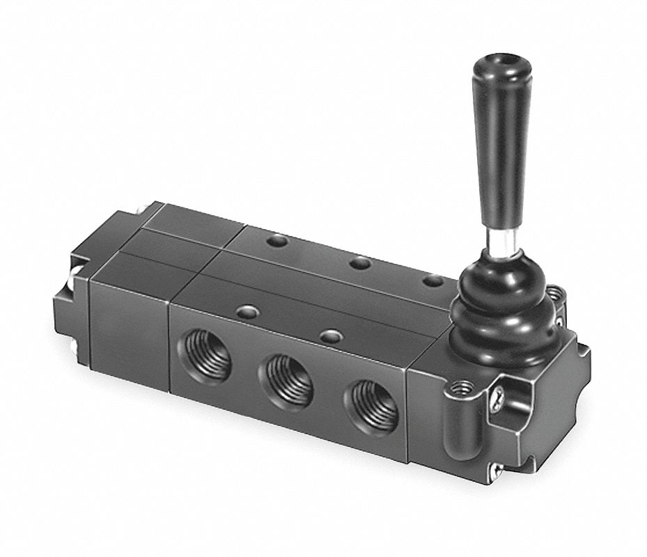 PARKER Válvula Manuales para Control del Aire, 1/4" con 4 Vias, 3 ...
