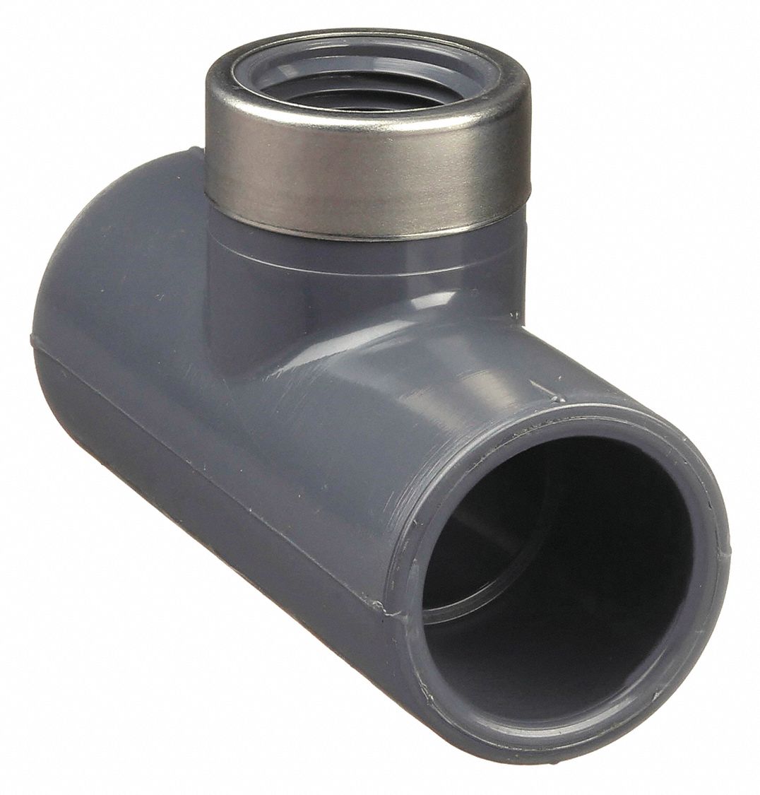 3/4 in x 1/2 in x 3/4 in Fitting Pipe Size, Schedule 80, Reducing Tee ...