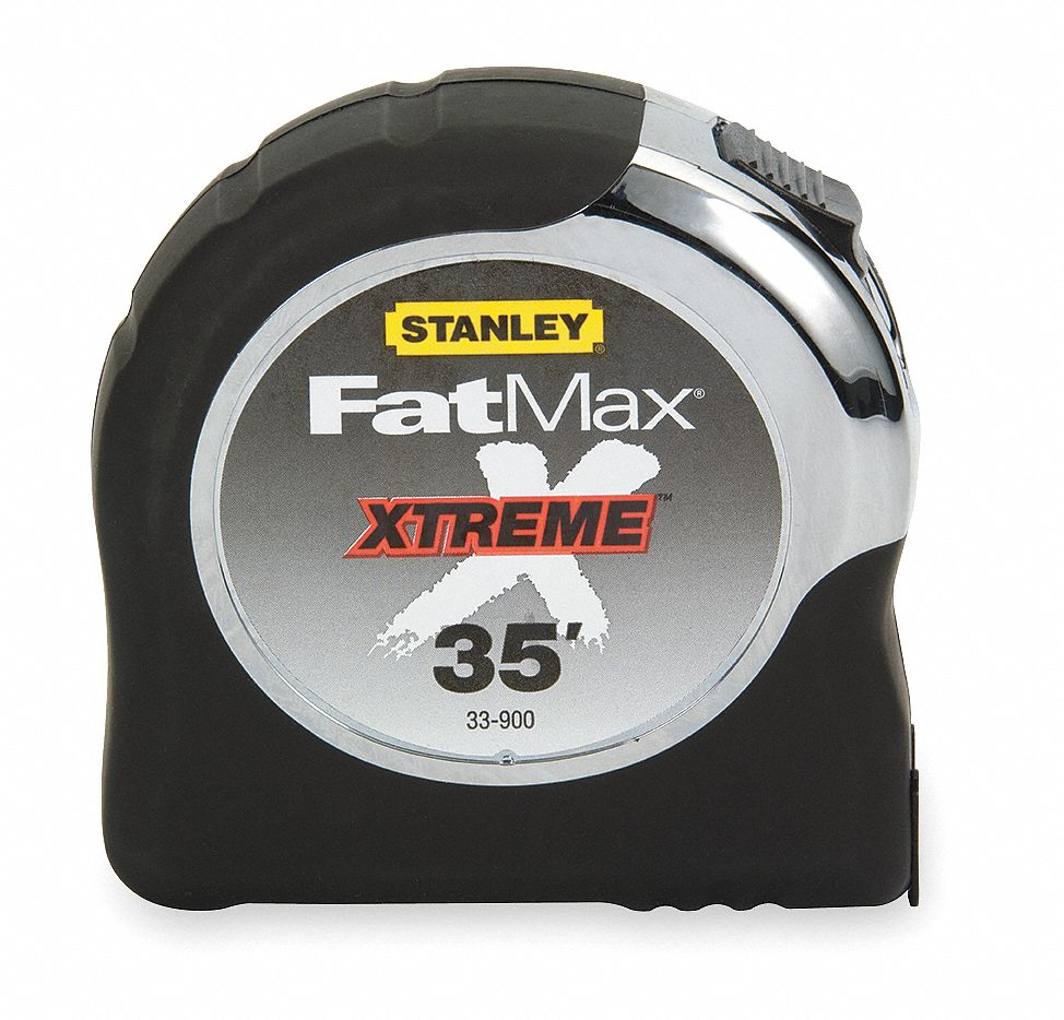 35 ft. Steel Tape Measure, Silver/Black - Grainger