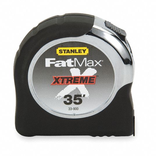 35 ft. Steel Tape Measure, Silver/Black - Grainger