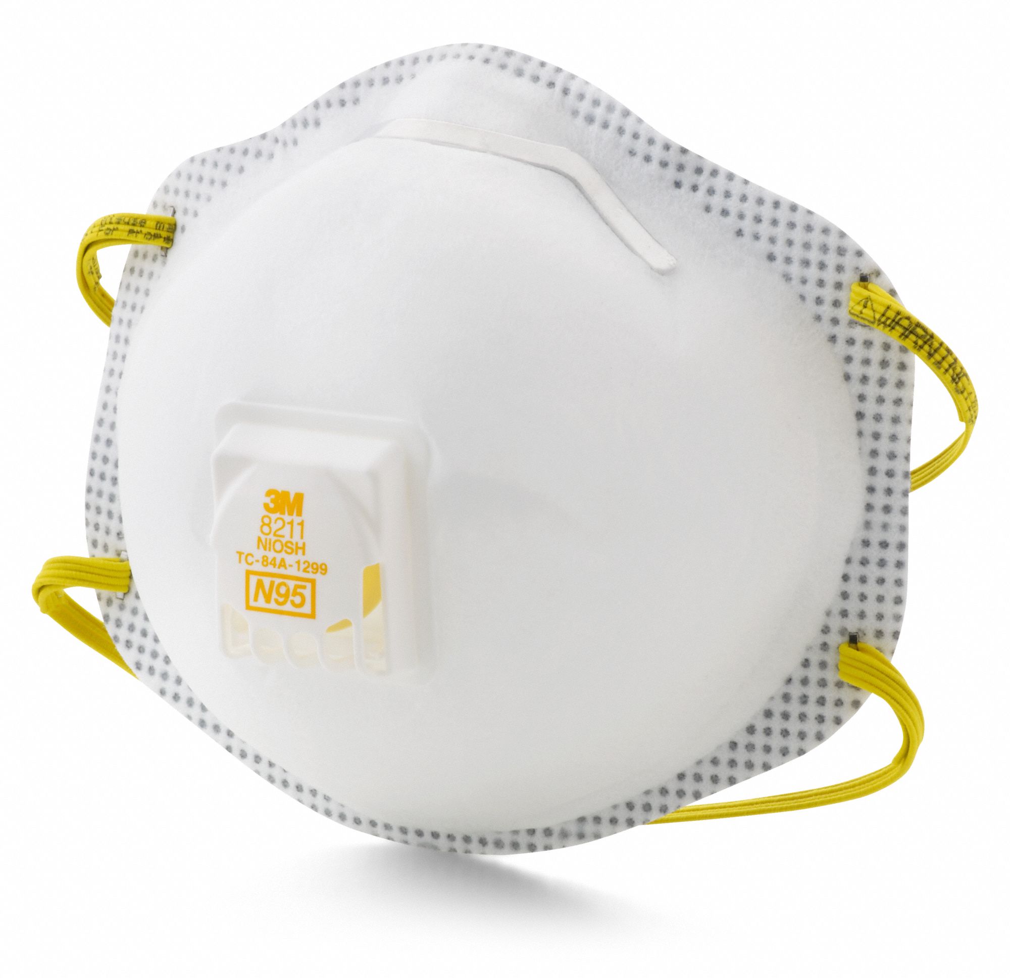 3M Disposable Respirator: Dual, Non-Adj, Metal Nose Clip, Comfort ...