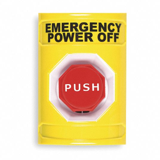 Push Button Switch, Push, Turn-To-Reset, 4-7/8" Height, 3 1/4 in Width ...