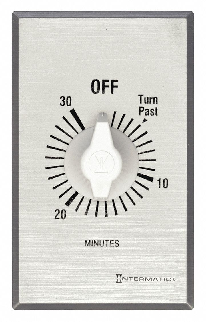 INTERMATIC TIMER, SPRING WOUND, 30 MINUTE, DPST, SILVER - 3260 ...