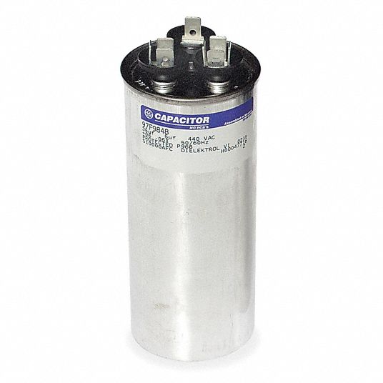 Motor Run Capacitor, Microfarad Rating 30/5, Case Height 2 7/8 in ...