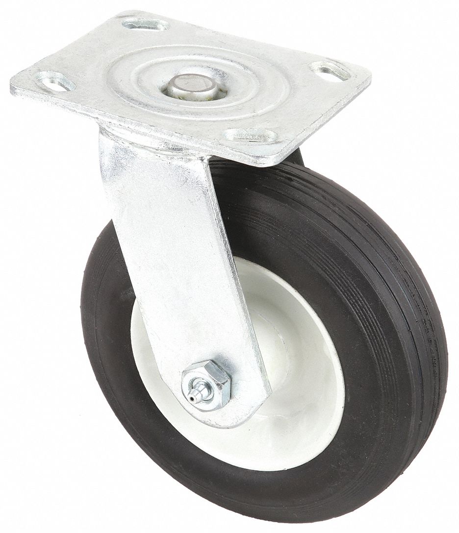 Swivel, 6 1/4 in Wheel Dia., Plate Caster - 3G151|3G151 - Grainger