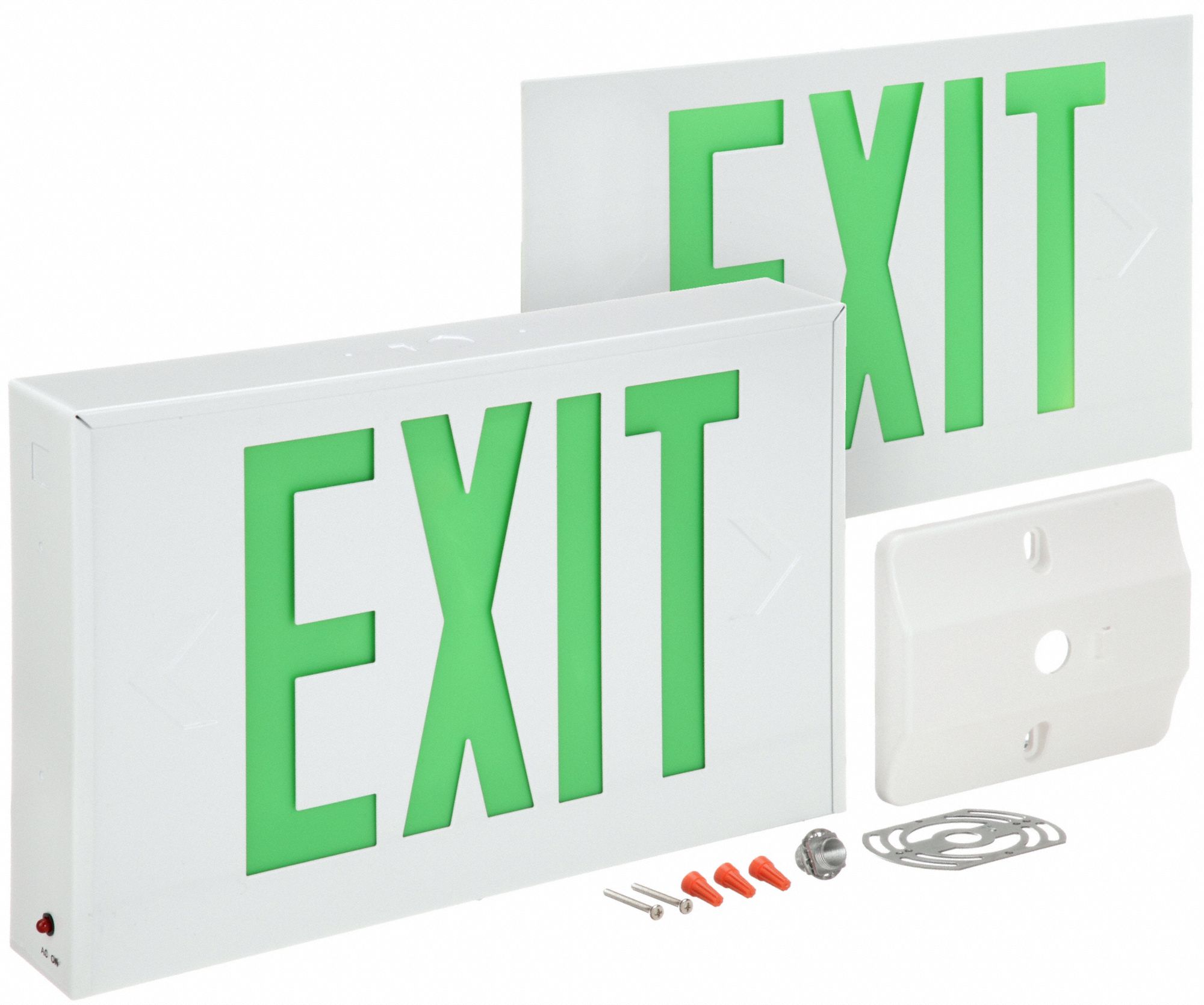 LITHONIA LIGHTING Exit Sign: LED, White, Green, 1 Faces, Ceiling, Not ...