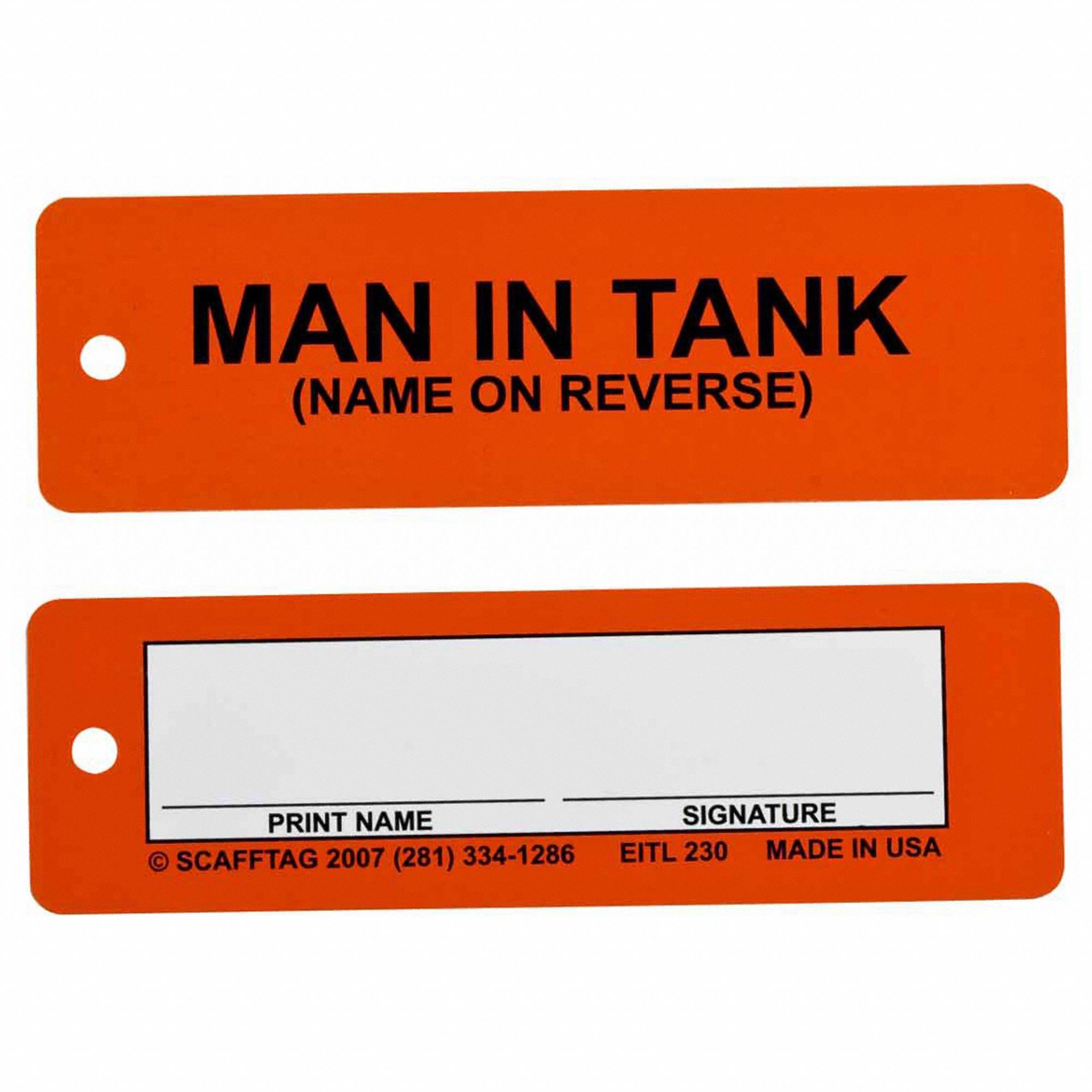 Confined Space, 6 1/2 in Wd, Tag - 3GAL1|MUL-EITL 230 - Grainger