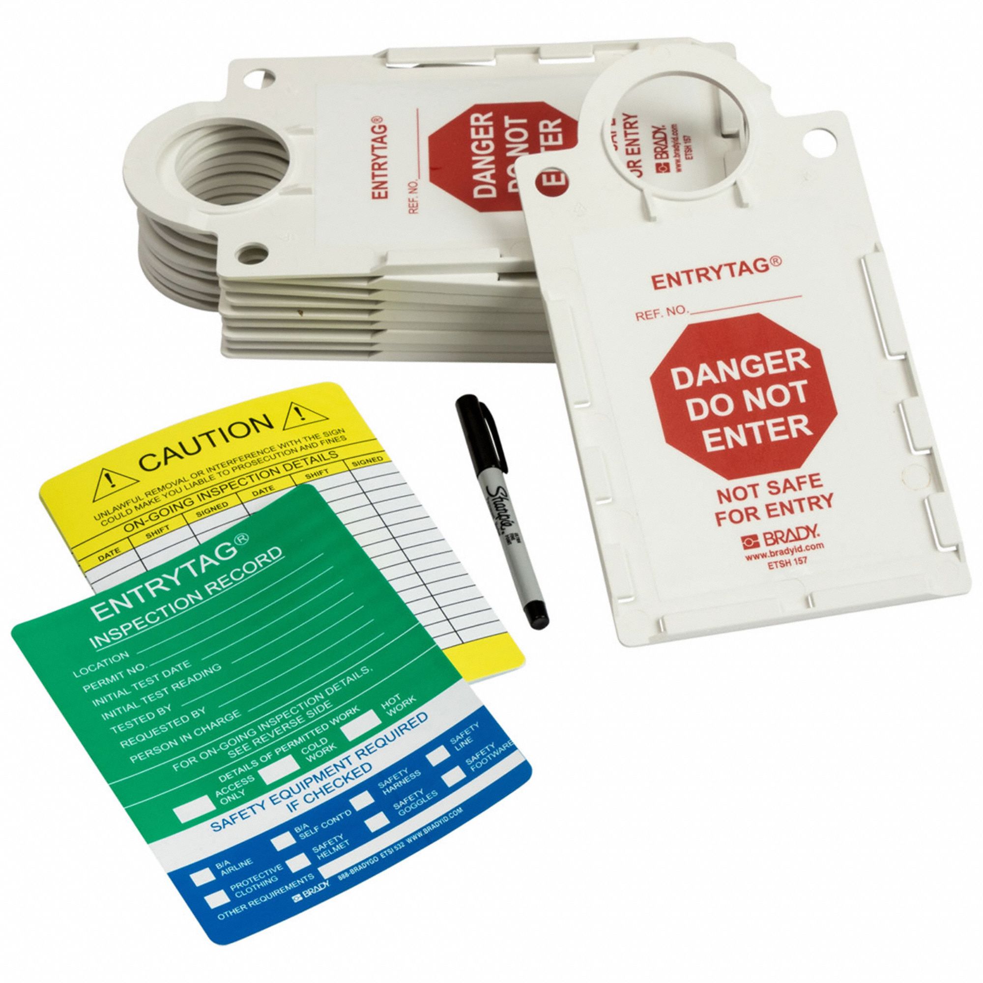 Entry Tag/Caution, 11 1/4 in Ht, Tag - 3GAL2|ENT-ETSH157A - Grainger