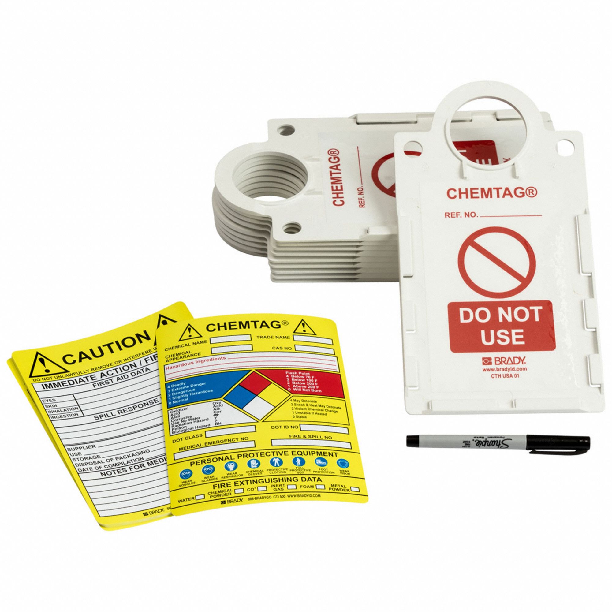 BRADY, Plastic, Rectangle, Tag - 3GAL6|CHEM-CTSH - Grainger