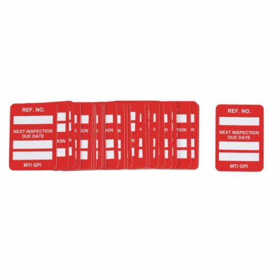 Microtag® Inspection Insert, Ref. No., 1-7/8" Height, 1-1/4" Width ...