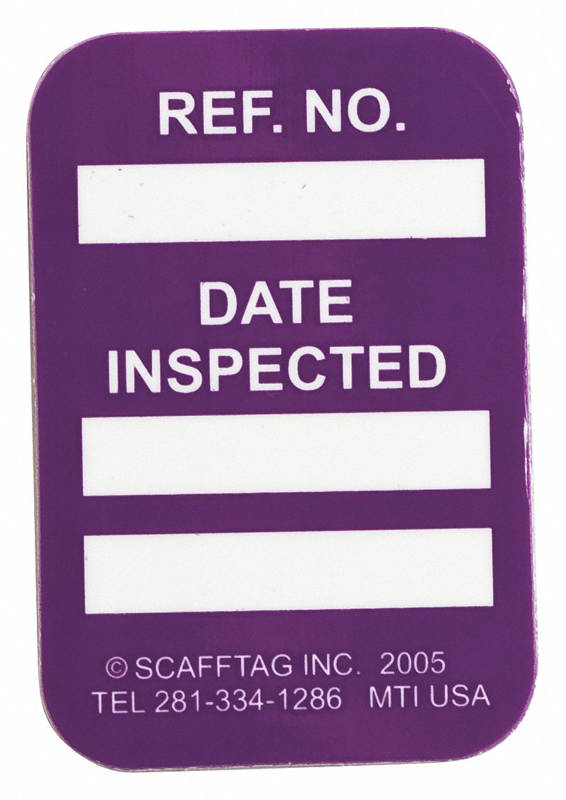 Microtag® Inspection Insert, 1-7/8" Height, 1-1/4" Width, Vinyl, PK 100 ...