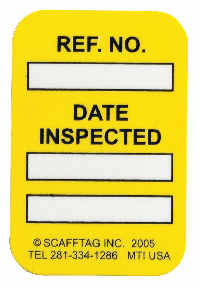Microtag® Inspection Insert, 1-7/8" Height, 1-1/4" Width, Vinyl, PK 100 ...