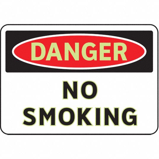 Vinyl, Adhesive Sign Mounting, Danger No Smoking Sign - 3GAU4|102449 ...