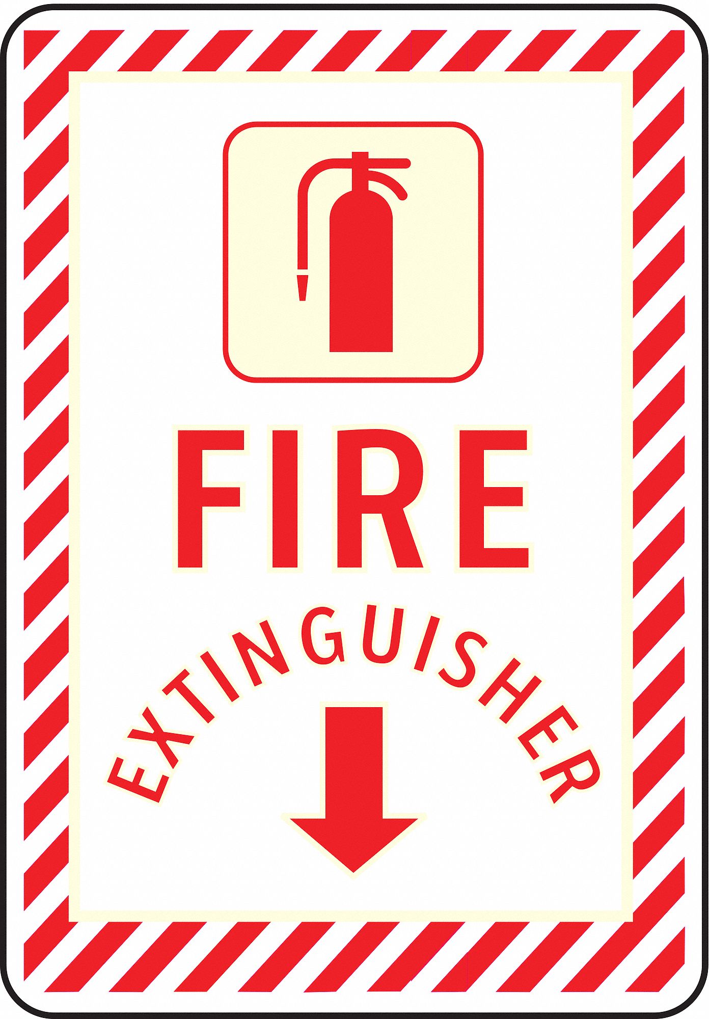 Aluminum, Mounting Holes Sign Mounting, Fire Extinguisher Sign - 3GCG8 ...
