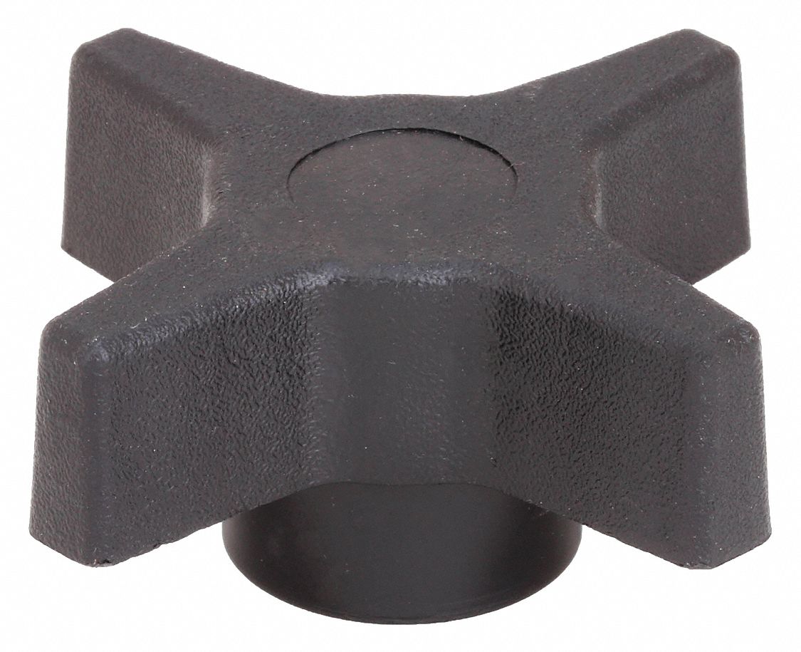 INNOVATIVE COMPONENTS, 4 Point, Plastic w/ Steel Thread, Hand Knob ...