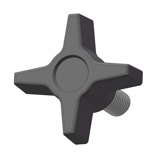 INNOVATIVE COMPONENTS Hand Knob: 4 Point, Polypropylene/Steel, External ...