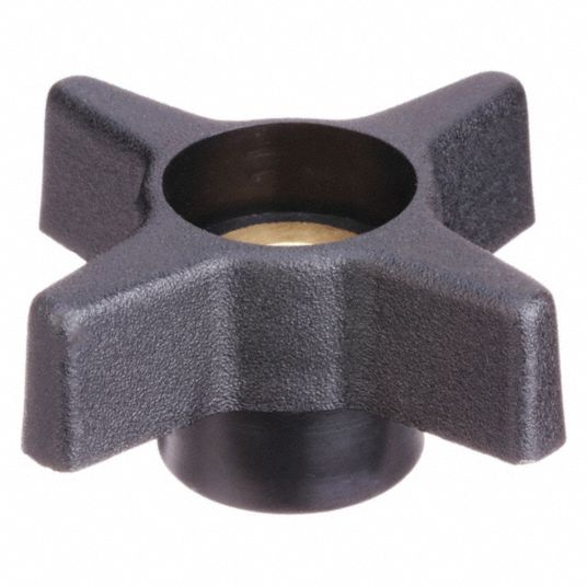 INNOVATIVE COMPONENTS, 4 Point, Plastic w/ Brass Thread, Hand Knob ...