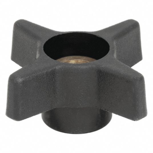 INNOVATIVE COMPONENTS, 4 Point, Plastic w/ Brass Thread, Hand Knob ...