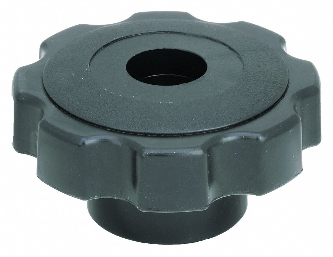 INNOVATIVE COMPONENTS FLUTED HAND KNOB, 2-3/8 IN, THROUGH HOLE, LOCK, 5/16"-18 THREAD - Lobed ...